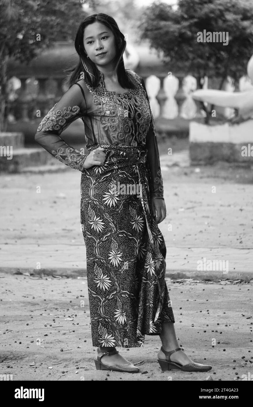 Beautiful Javanese with kebaya. Kebaya is one of traditional Indonesian ...