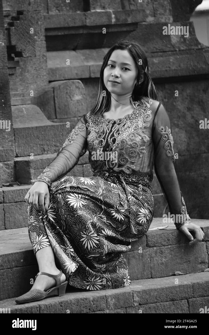 Beautiful Javanese with kebaya. Kebaya is one of traditional Indonesian ...