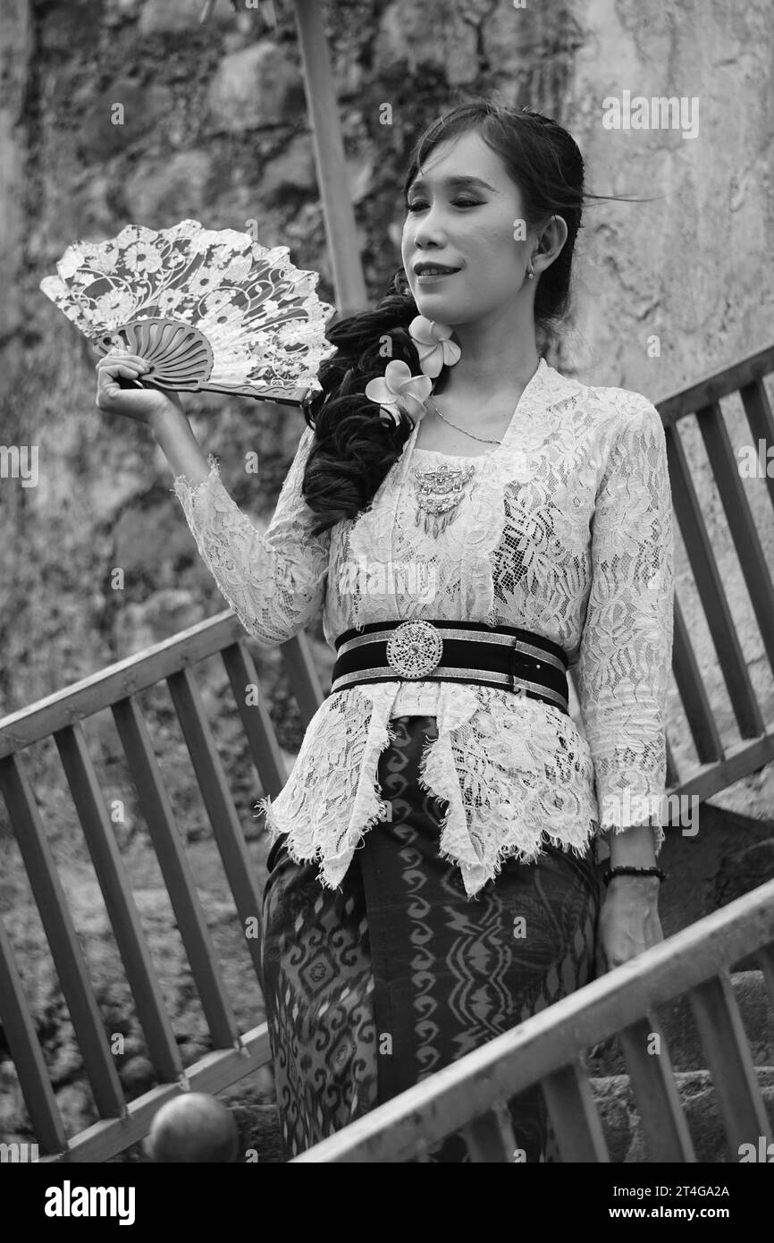 Beautiful Javanese with kebaya. Kebaya is one of traditional Indonesian ...