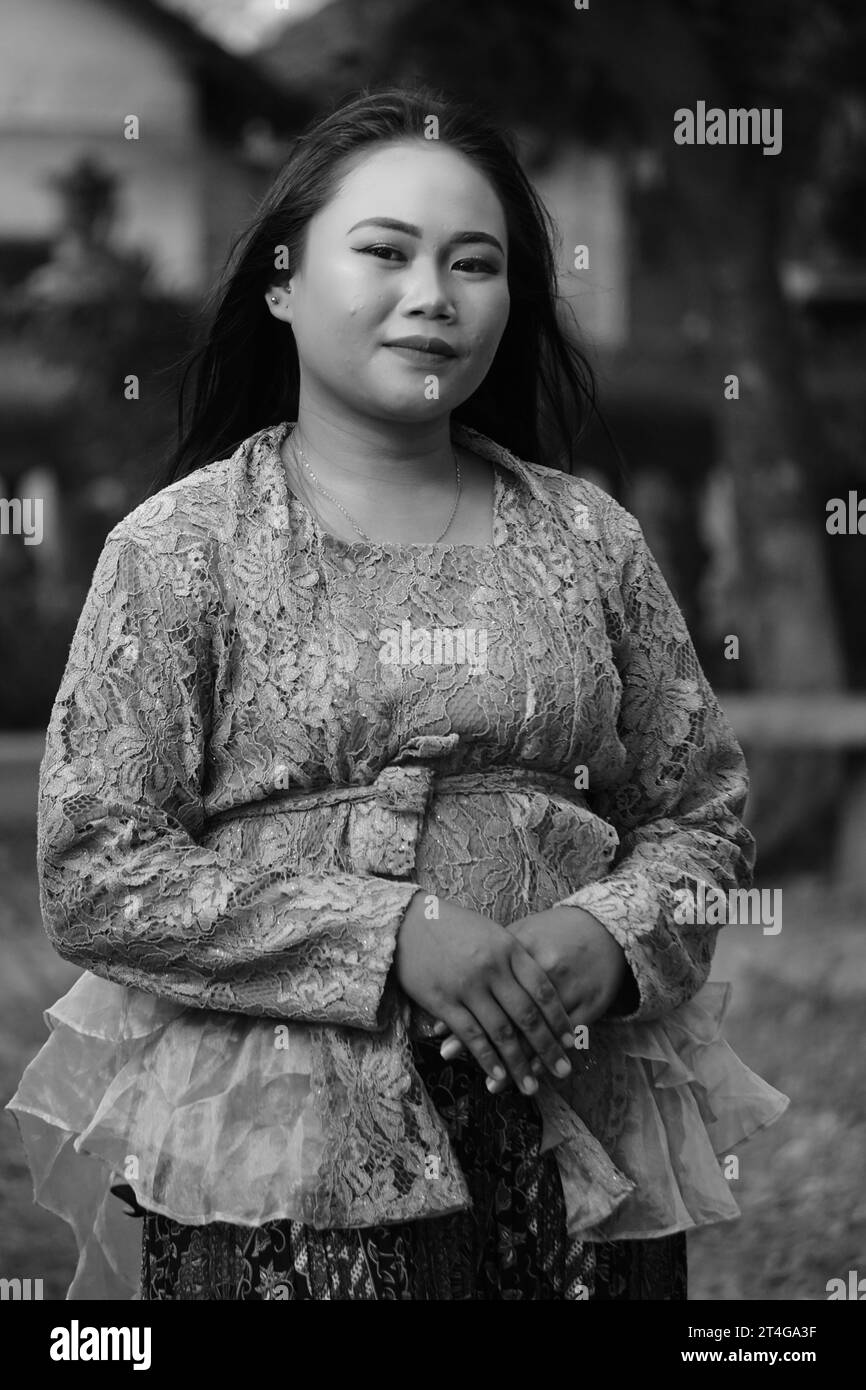 Beautiful Javanese with kebaya. Kebaya is one of traditional Indonesian ...