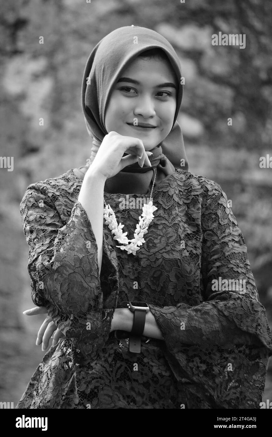 Beautiful Javanese with kebaya. Kebaya is one of traditional Indonesian ...