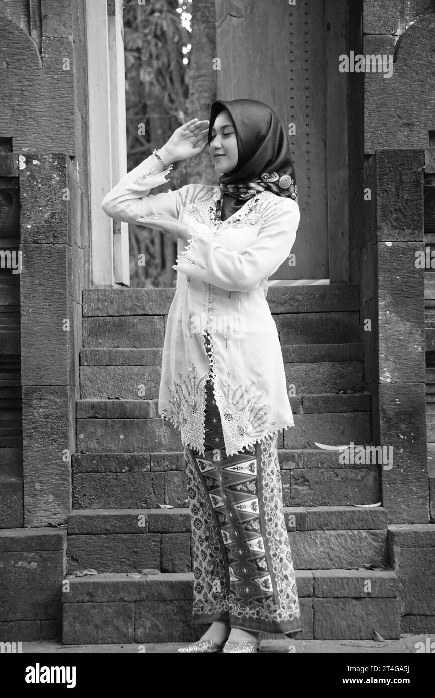 Beautiful Javanese with kebaya. Kebaya is one of traditional Indonesian ...