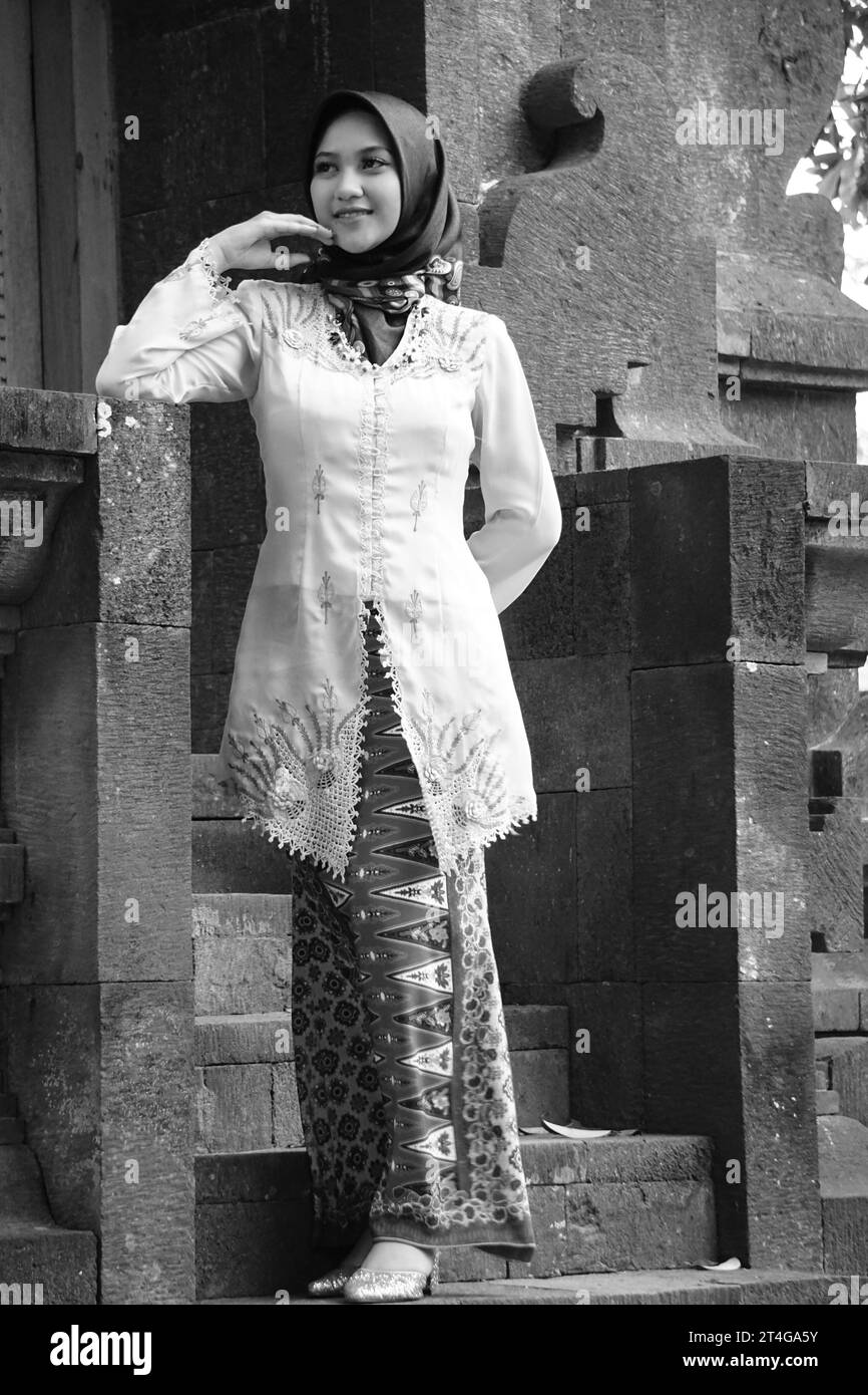 Beautiful Javanese with kebaya. Kebaya is one of traditional Indonesian ...