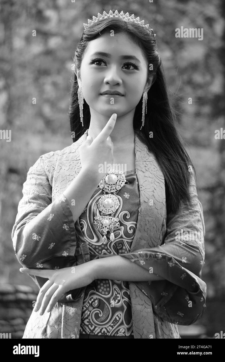 Beautiful Javanese with kebaya. Kebaya is one of traditional Indonesian ...