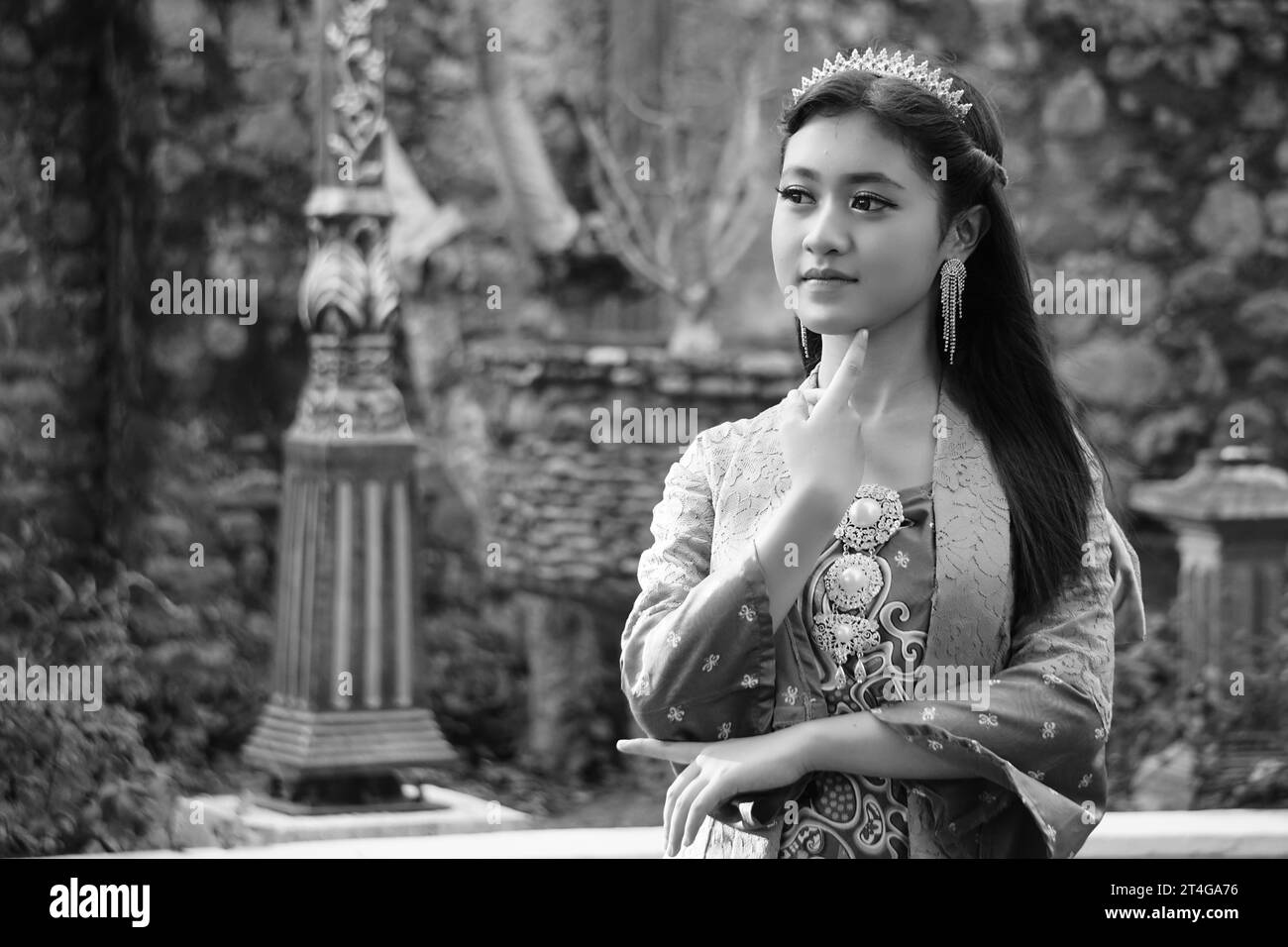 Beautiful Javanese with kebaya. Kebaya is one of traditional Indonesian ...