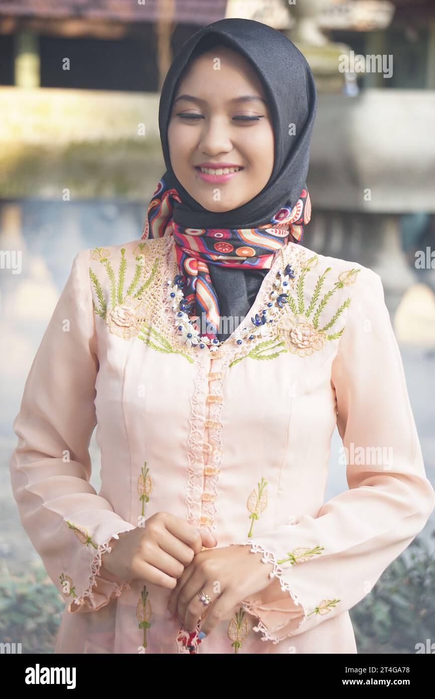 Beautiful Javanese with kebaya. Kebaya is one of traditional Indonesian ...