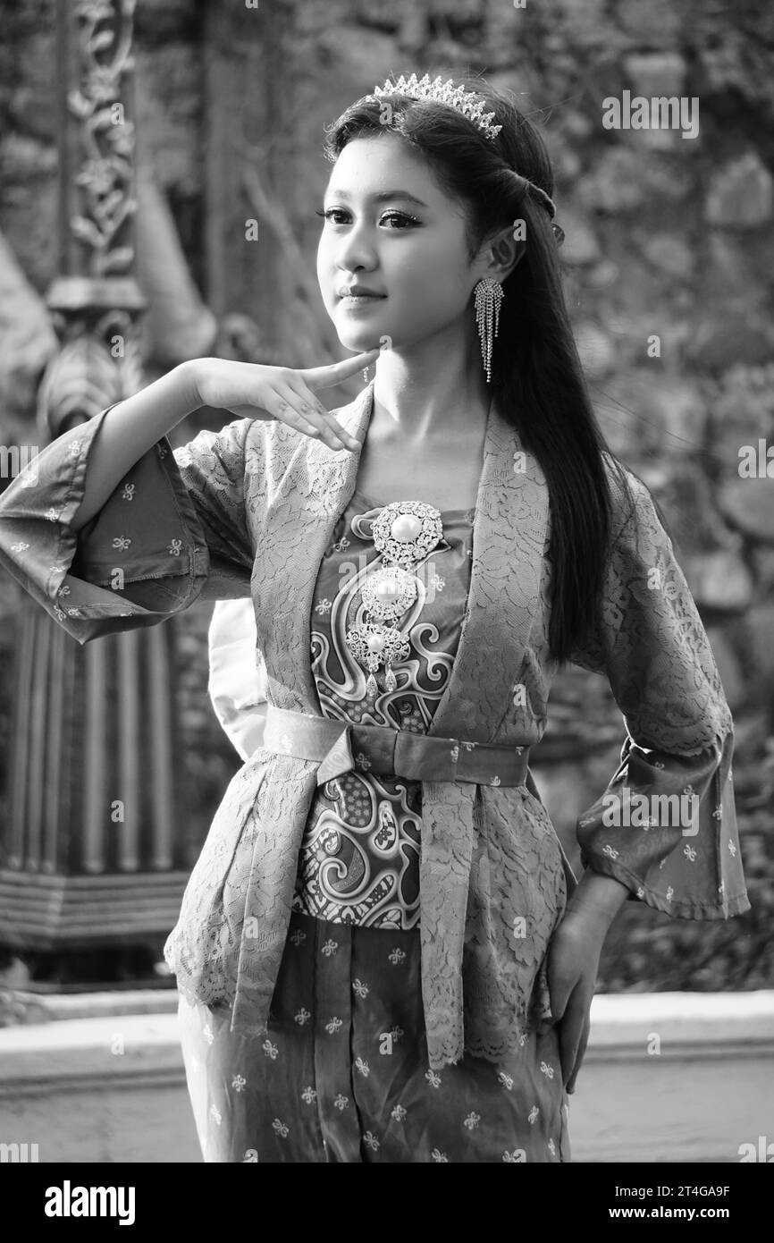 Beautiful Javanese with kebaya. Kebaya is one of traditional Indonesian ...