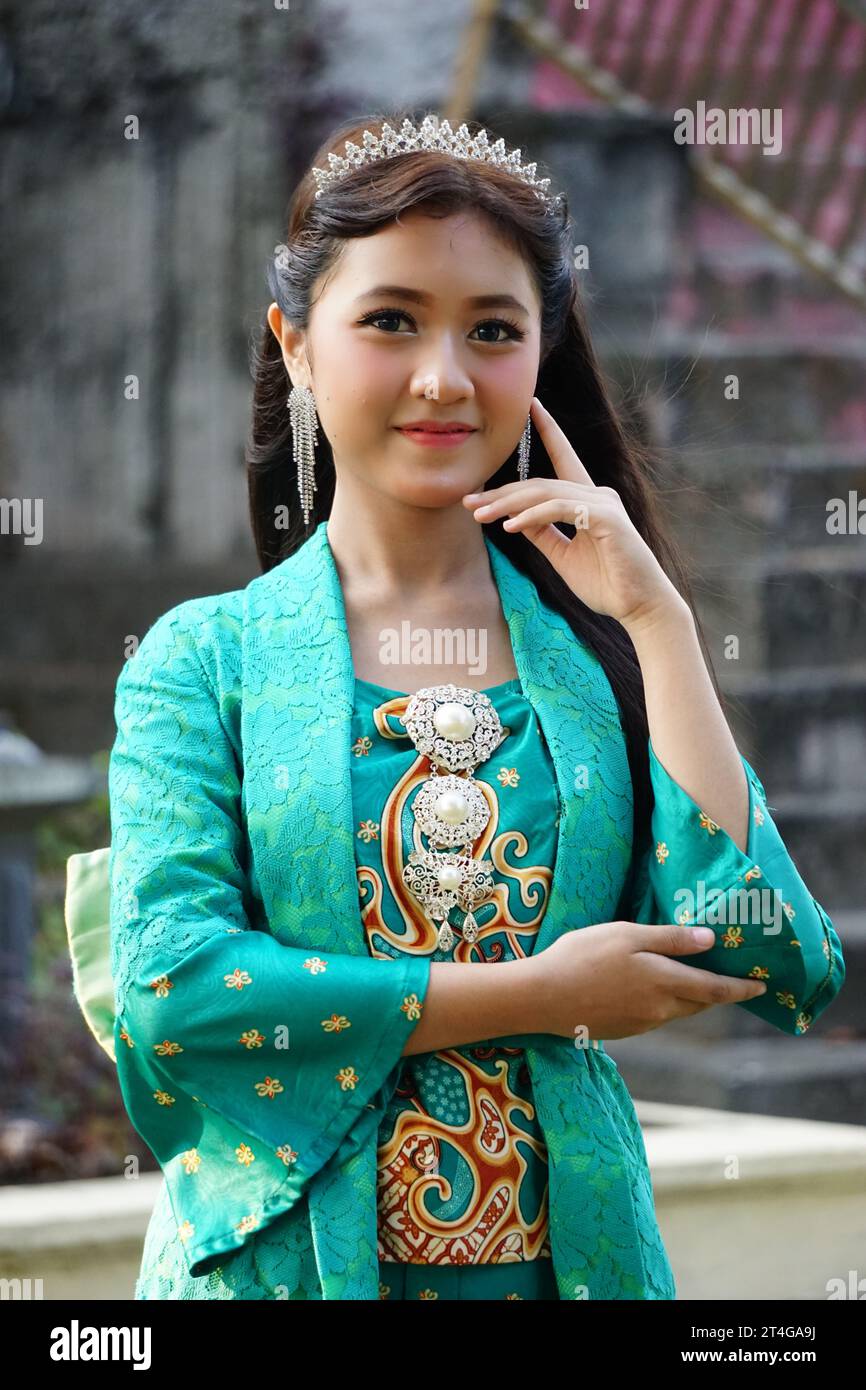 Beautiful Javanese with kebaya. Kebaya is one of traditional Indonesian ...