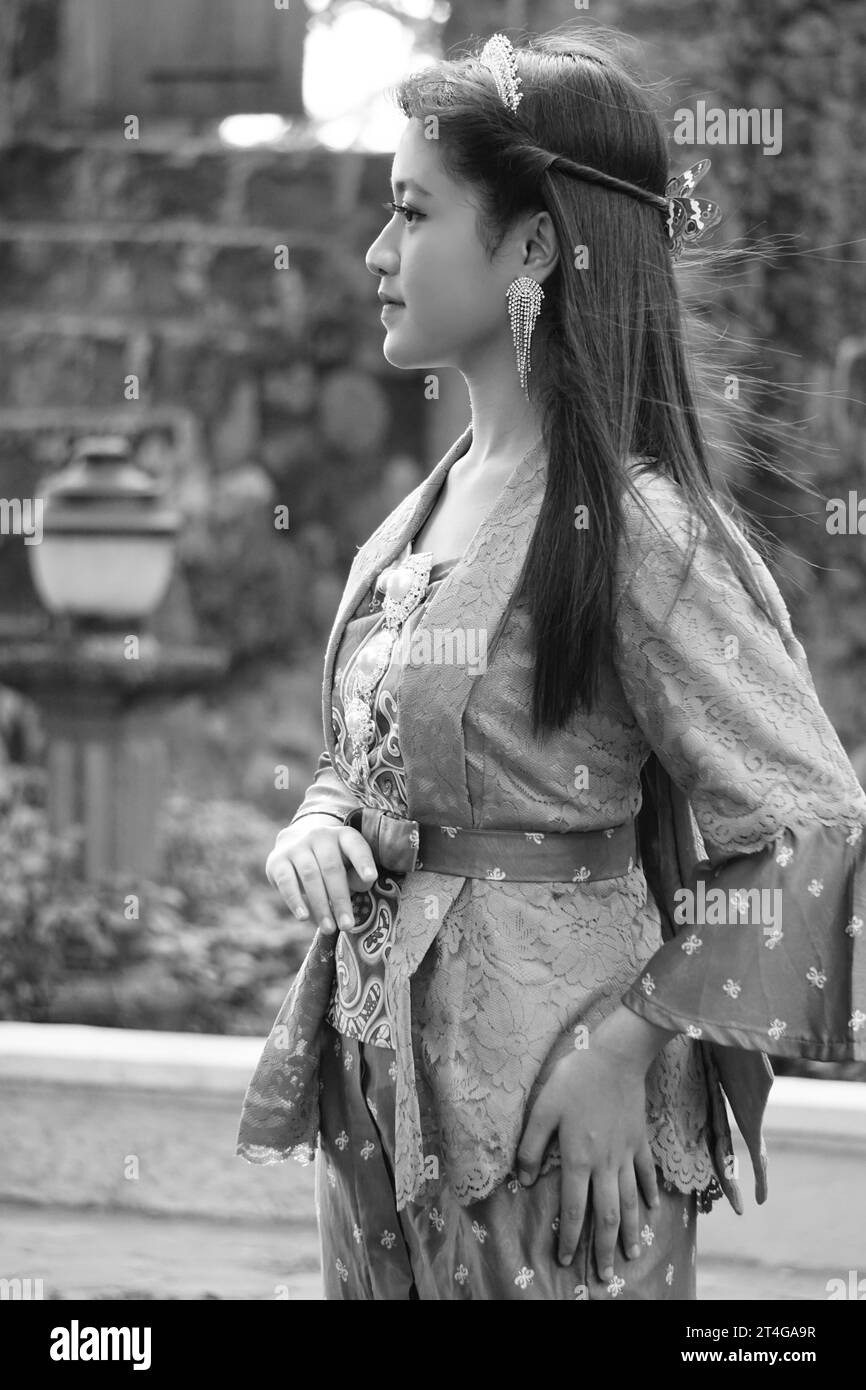 Beautiful Javanese with kebaya. Kebaya is one of traditional Indonesian ...