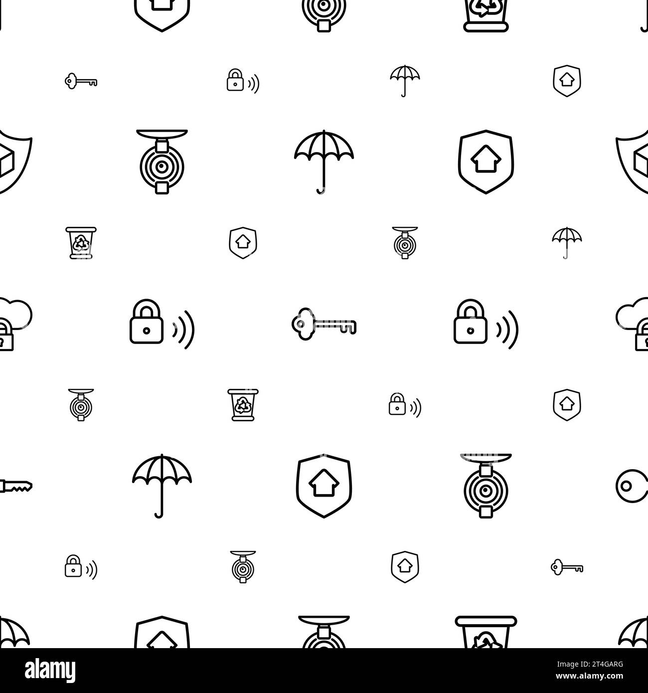 Protect icons pattern seamless white background Vector Image Stock ...