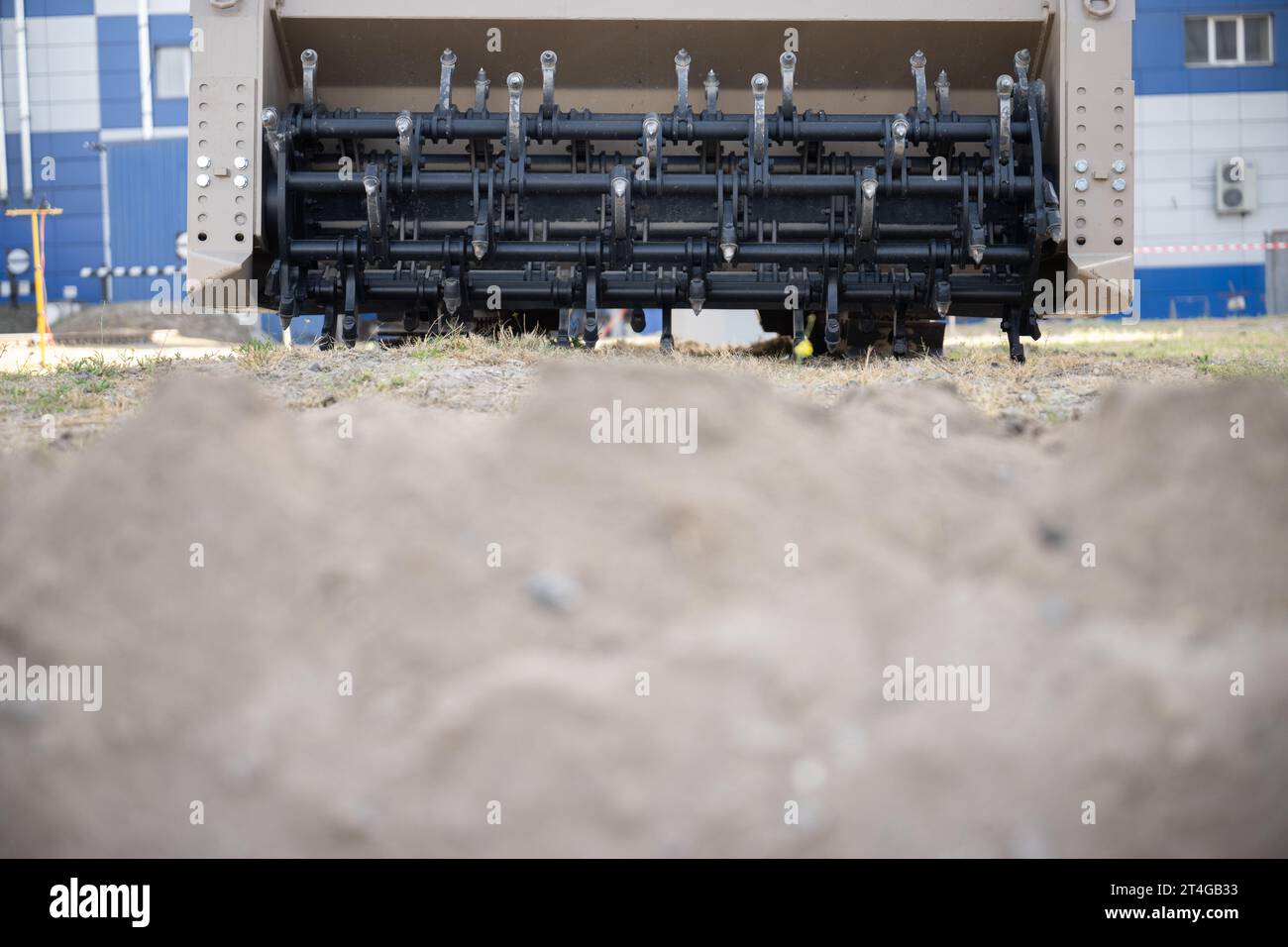 Mykolajiw, Ukraine. 21st Oct, 2023. The "teeth" of a remote-controlled ...