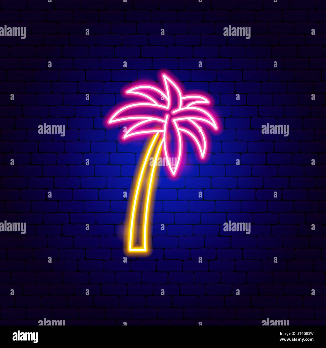 Pink Palm Tree Neon Sign Stock Vector Image & Art - Alamy