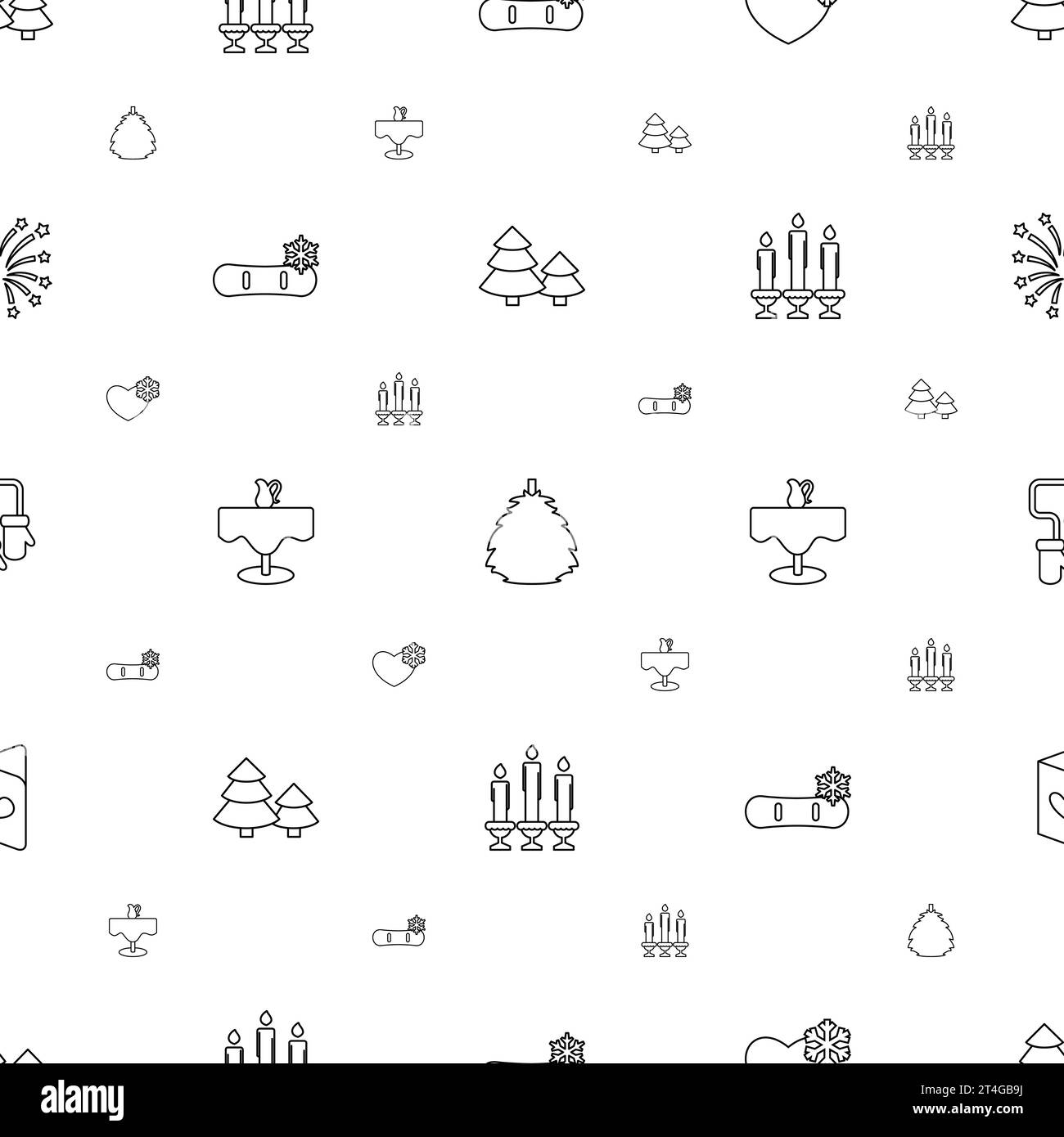 Christmas icons pattern seamless white background Vector Image Stock ...