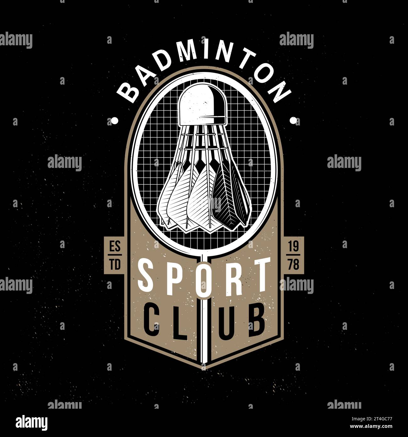 Badminton sport badge, patch, emblem, logo. Vector illustration ...