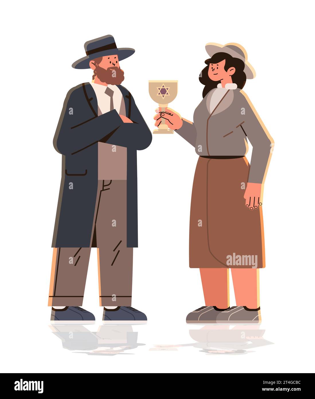 jewish man woman couple in traditional clothes standing together israel ...