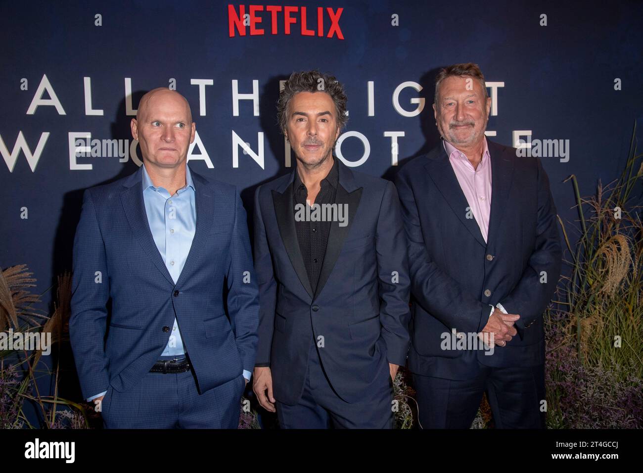 New York, United States. 30th Oct, 2023. Anthony Doerr, Shawn Levy and ...