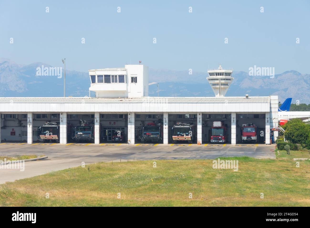 Fire station, rescue observation post based on fire trucks and trucks ...