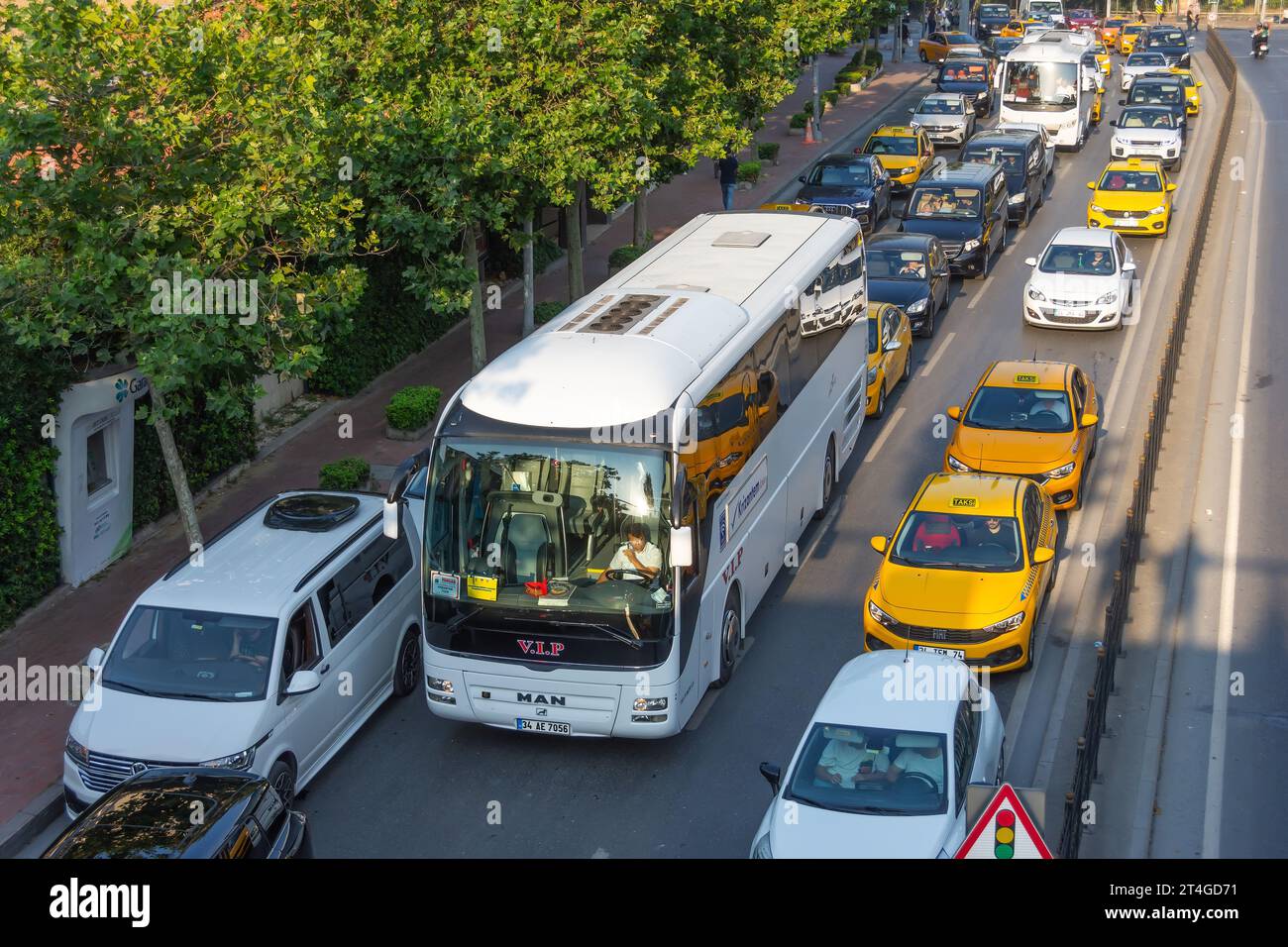 Traffic jam in the rush hour. Turkey, Istambul, 11 july 2023 Stock ...