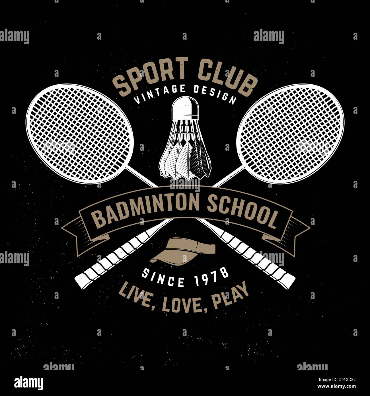 Badminton sport badge, patch, emblem, logo. Vector illustration ...