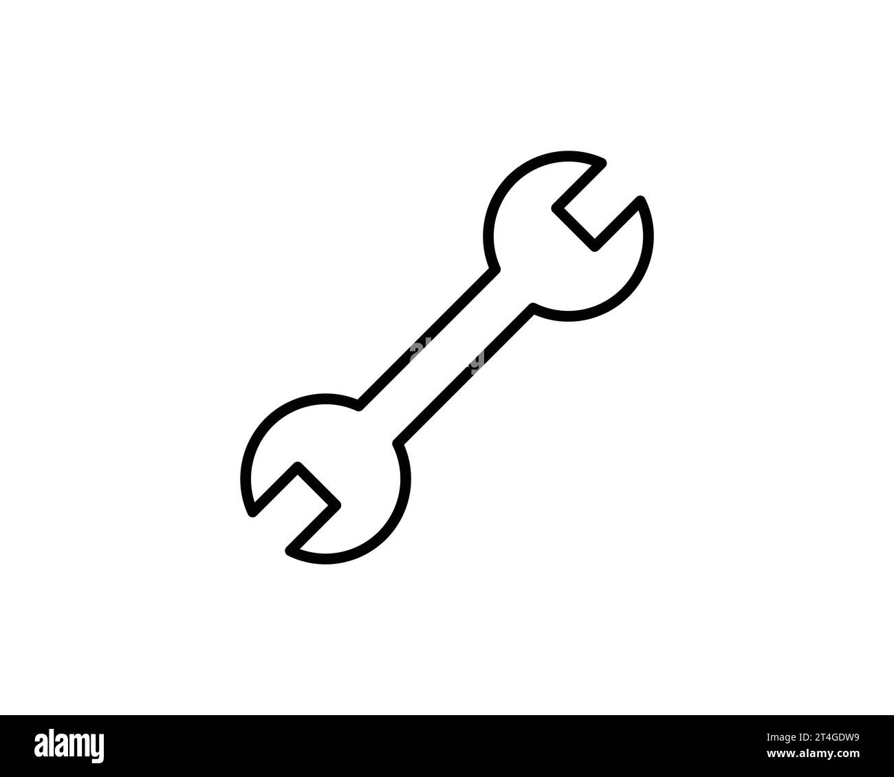 Wrench outline icon thin line black Royalty Free Vector Stock Vector Image & Art - Alamy