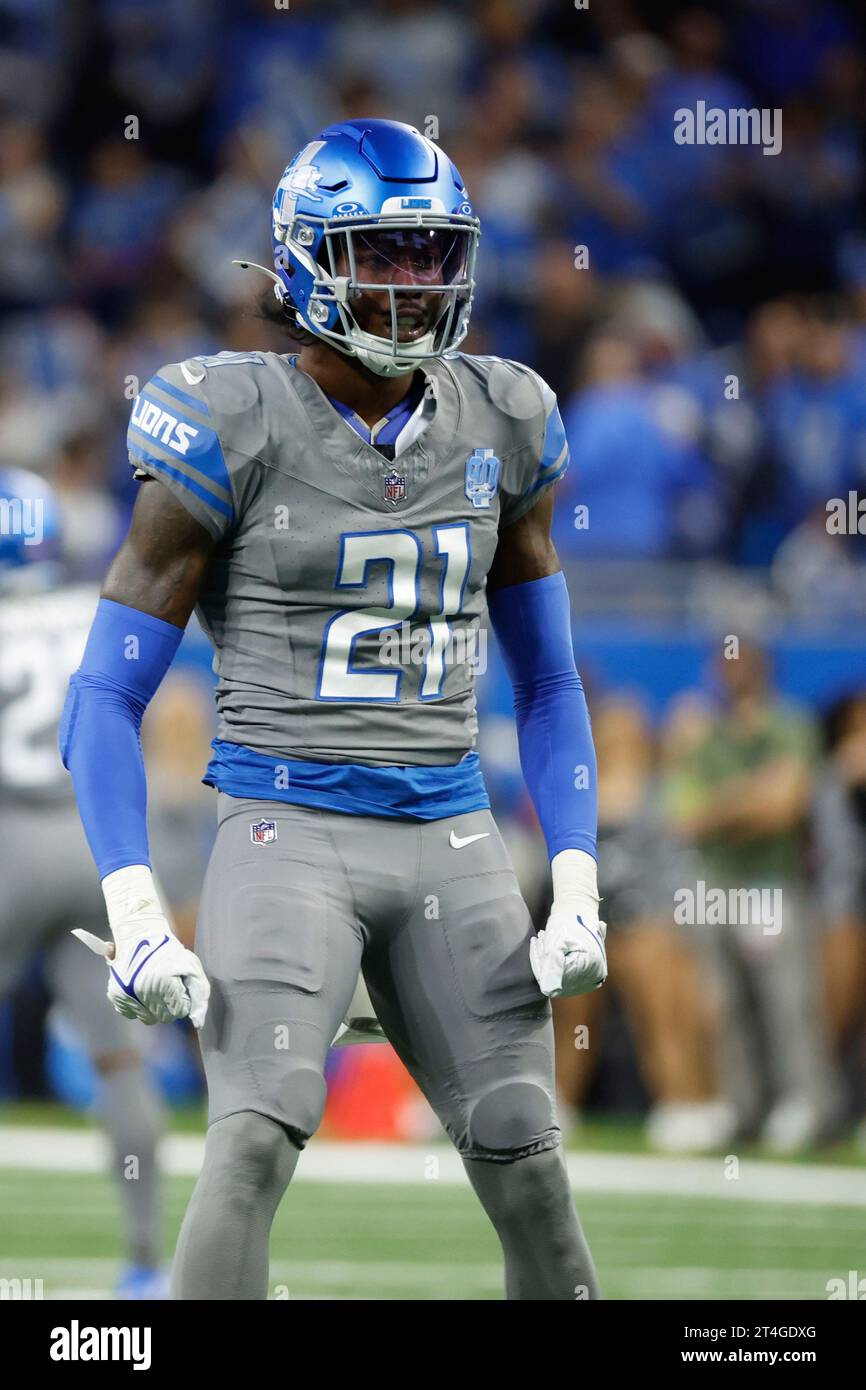 Detroit Lions safety Tracy Walker III (21) celebrates against the Las ...