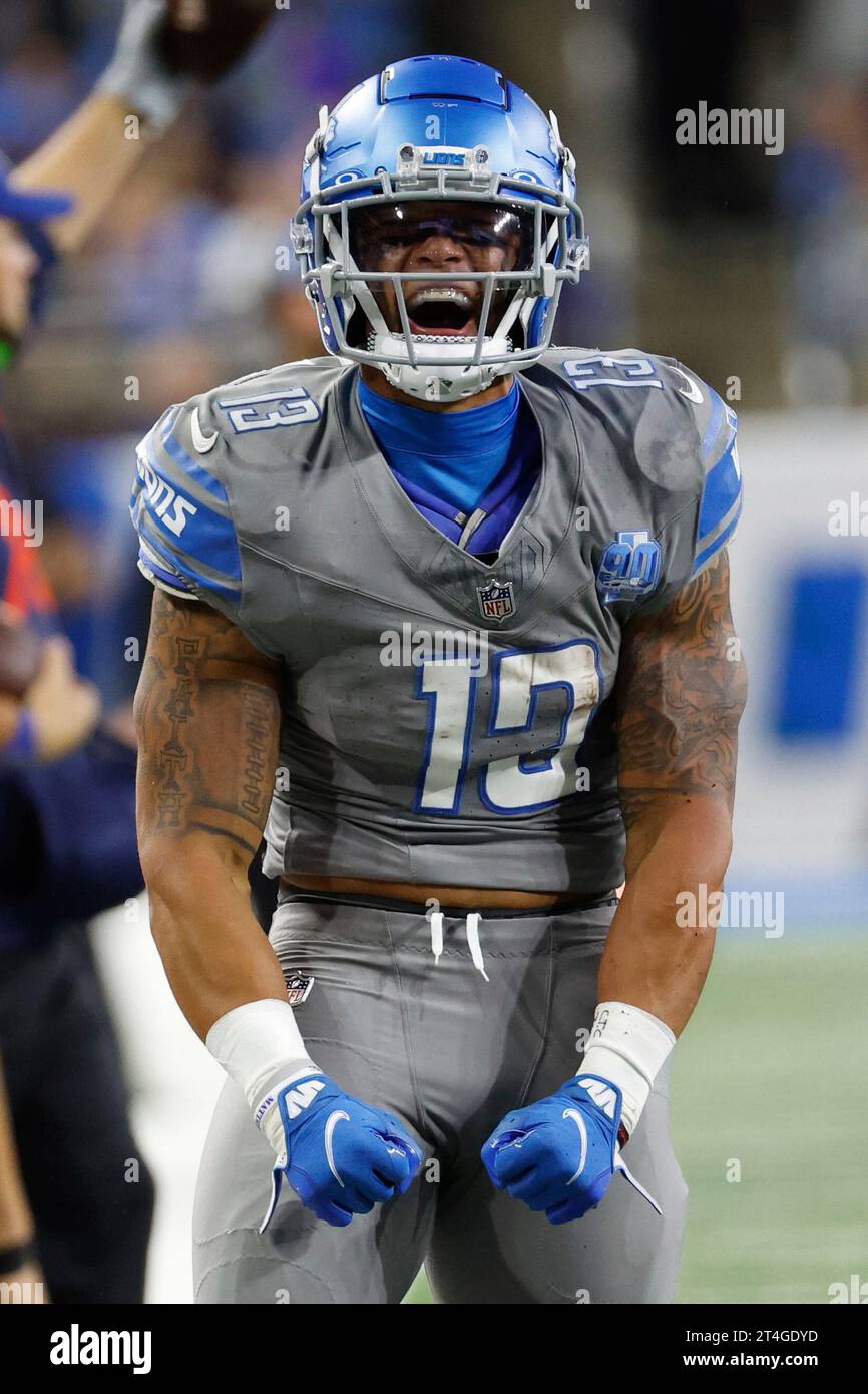 Detroit Lions running back Craig Reynolds (13) celebrates against the ...