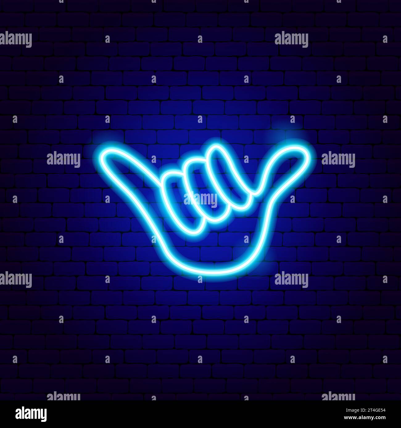 Shaka Hand Neon Sign Stock Vector Image & Art - Alamy