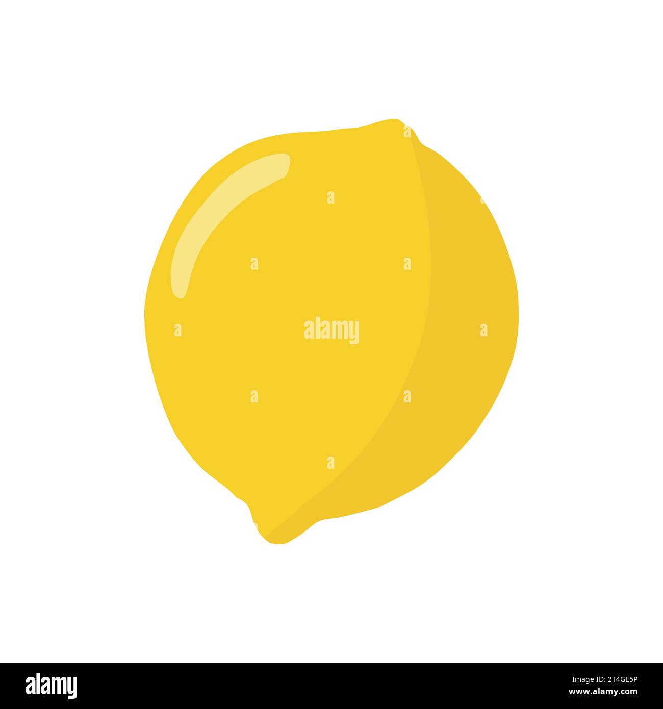 Lemon in a flat style. Vector illustration highlighted on a white ...