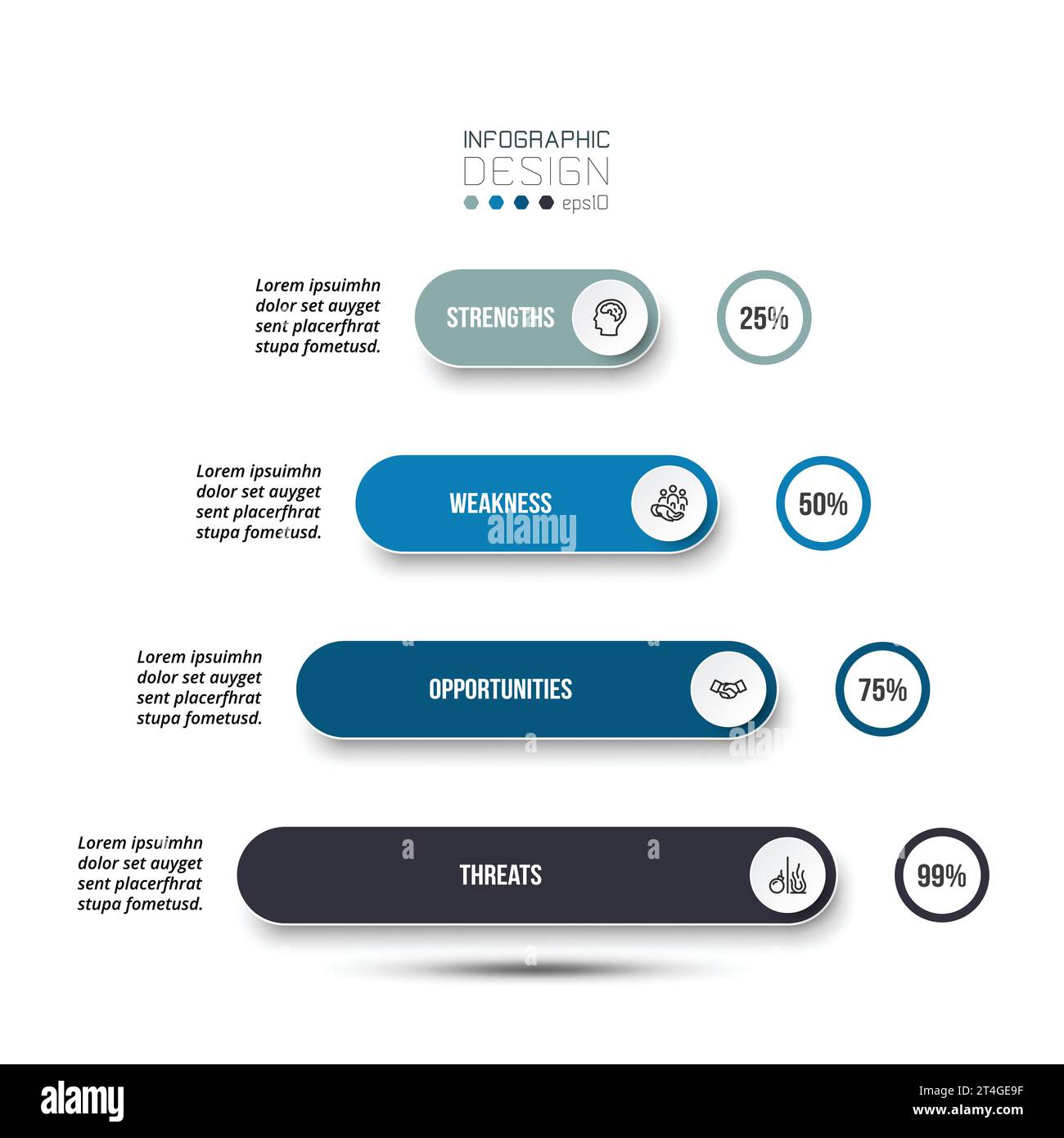Swot analysis business template Cut Out Stock Images & Pictures - Alamy
