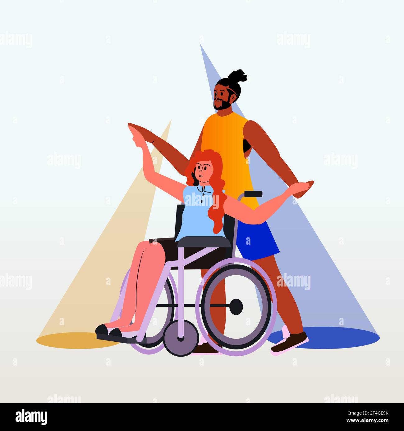 disabled woman in wheelchair dancing with african american man people ...