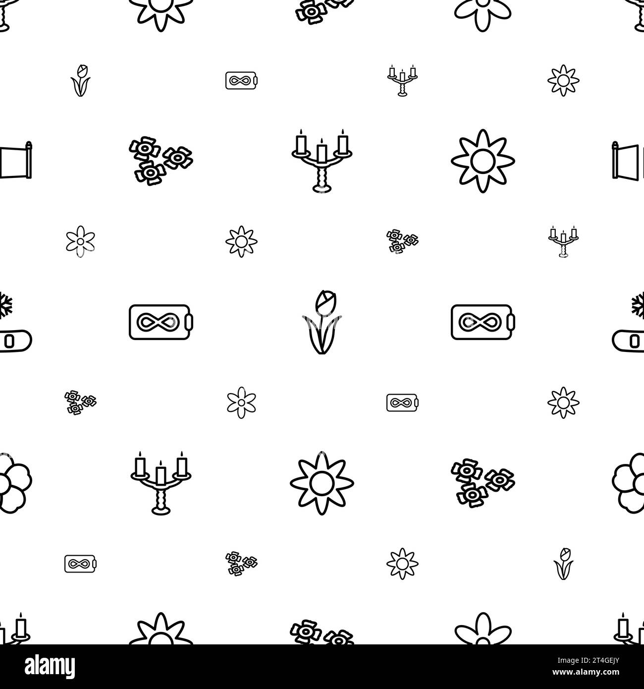 Ornament Icons Pattern Seamless White Background Vector Image Stock