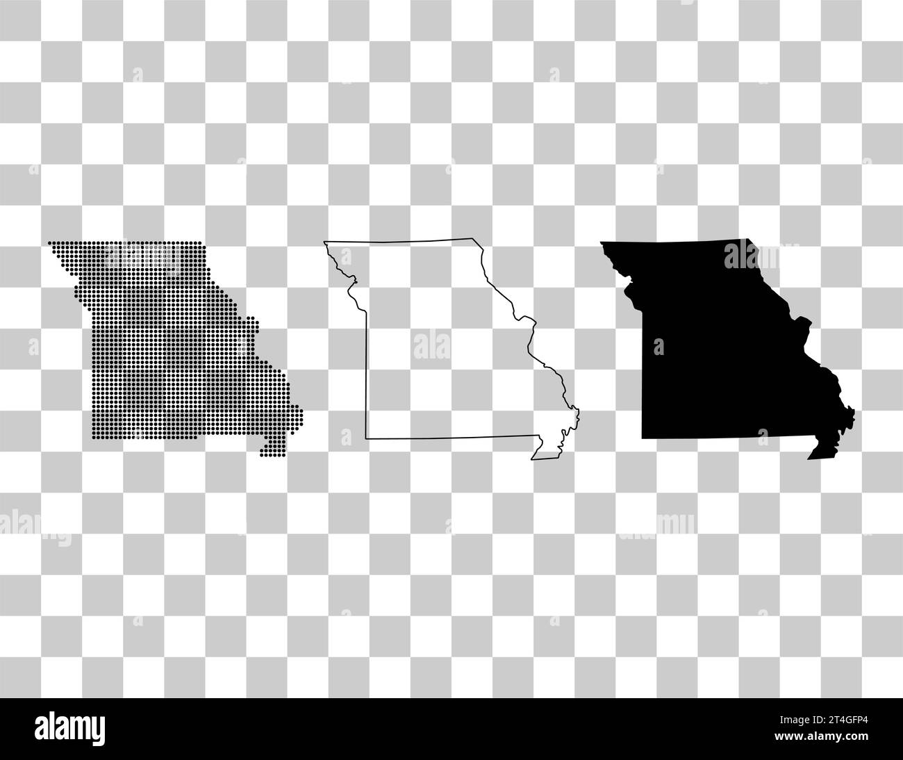 Set of Missouri map, united states of america. Flat concept icon vector ...