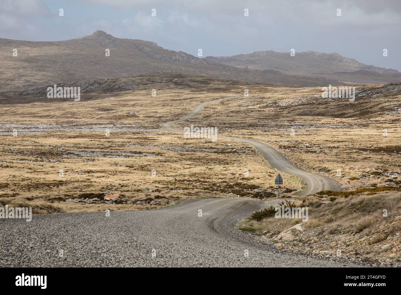 A gravel road linking Stanley to the North of East Falkland in The ...