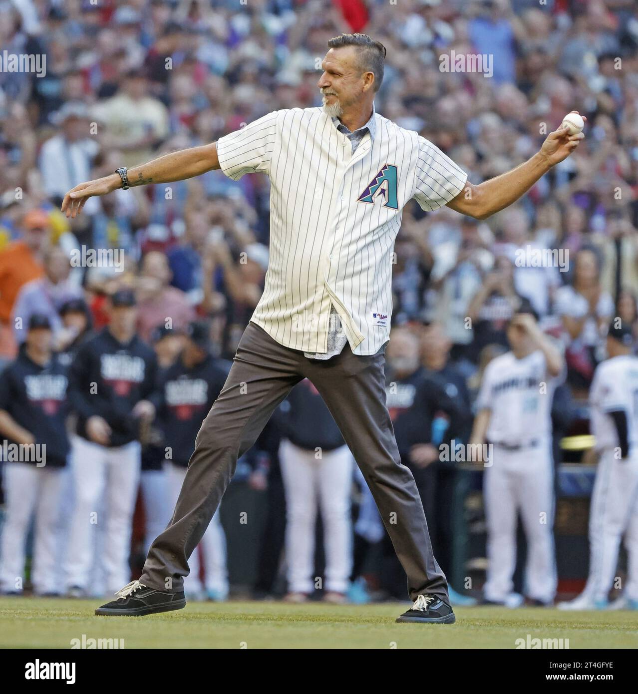 Phoenix, Arizona, on Oct. 30, 2023. Baseball Hall of Famer Randy ...