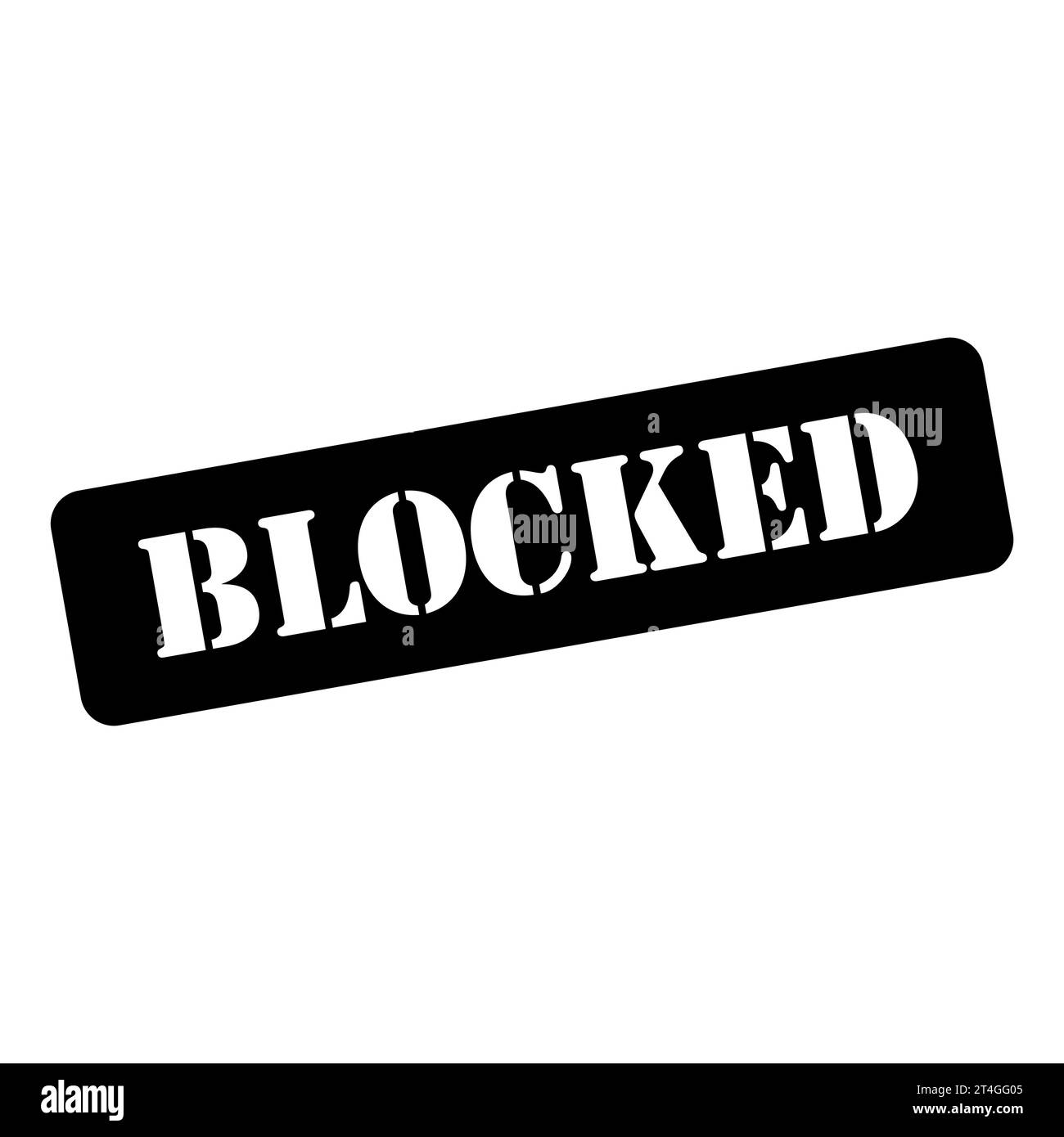 Blocked stamp symbol, label sticker sign button, text banner vector ...
