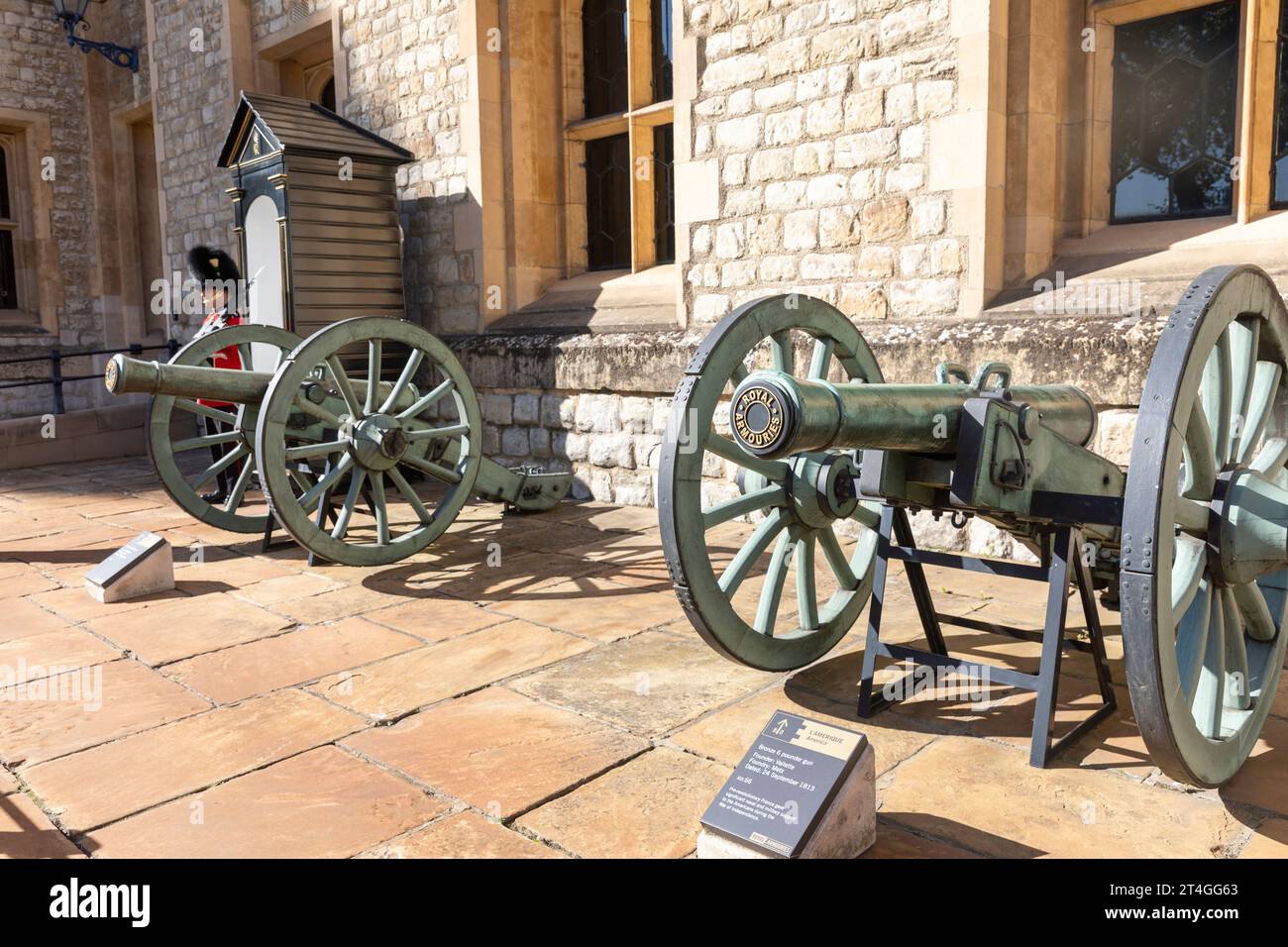 Tower of London, Armaments cannons from the Battle of Waterloo ...