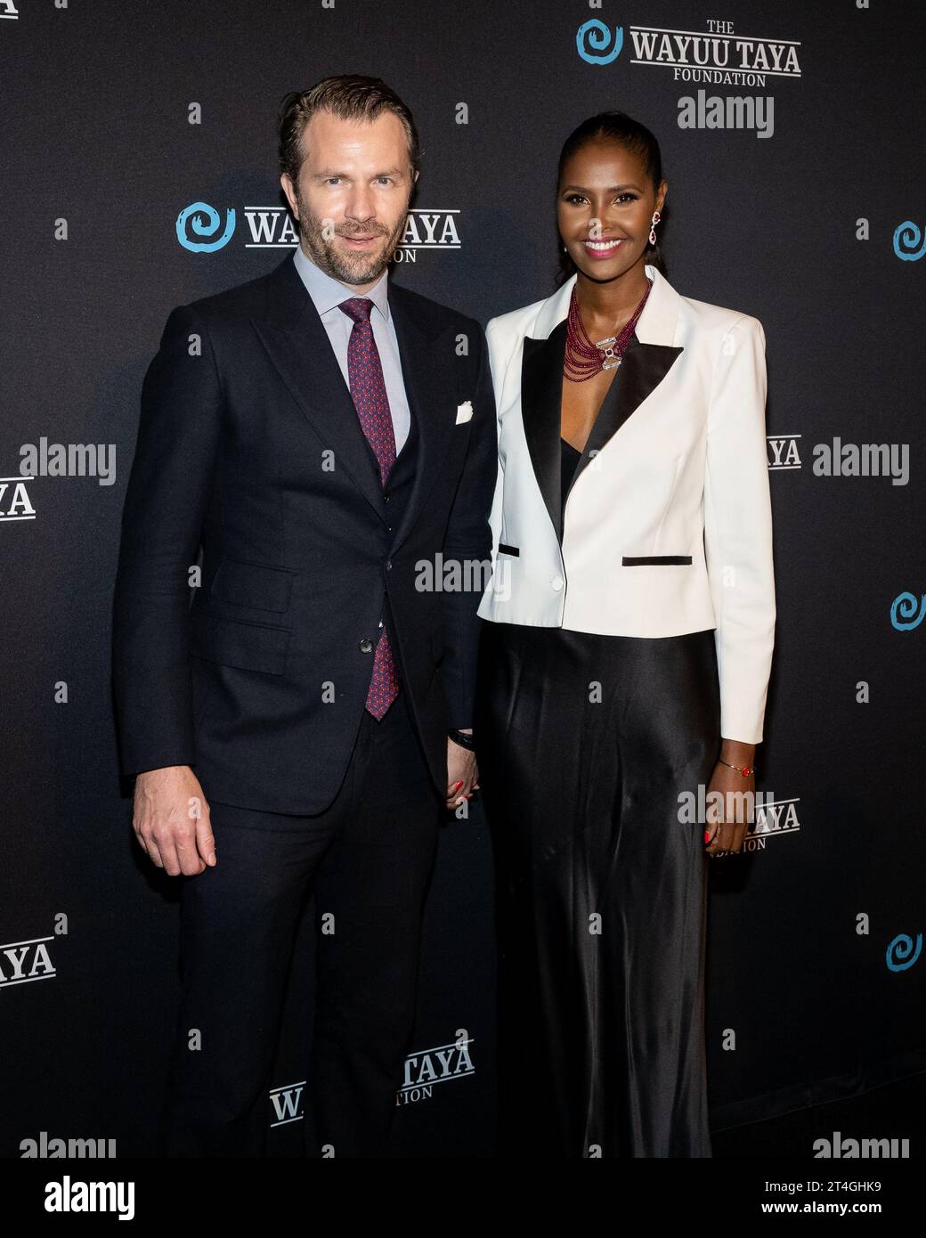 New York, USA. 24th Oct, 2023. Oliver Dachsel and Ubah Hassan arrive on ...