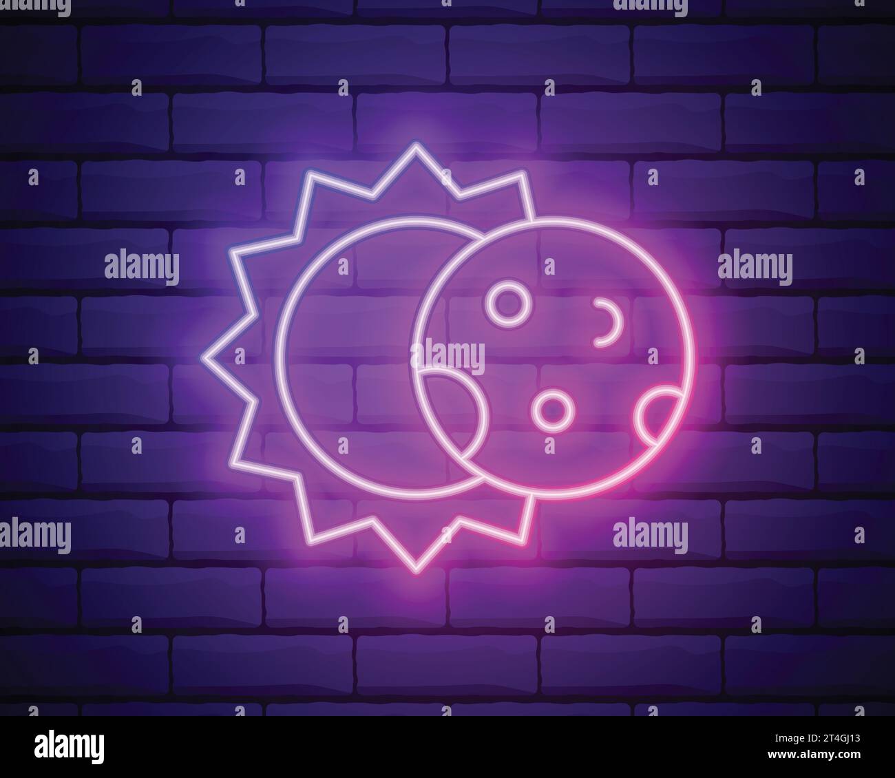 Glowing neon line eclipse sun icon Royalty Free Vector Image Stock ...