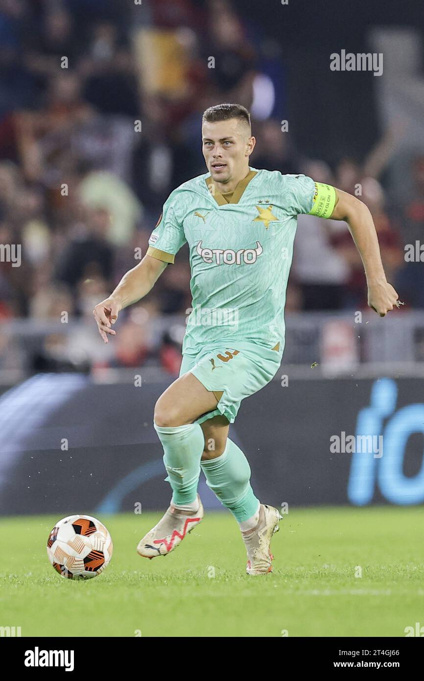 Rome, Italy. 26th Oct, 2023. Slavia Prague's Czech midfielder Tomas ...