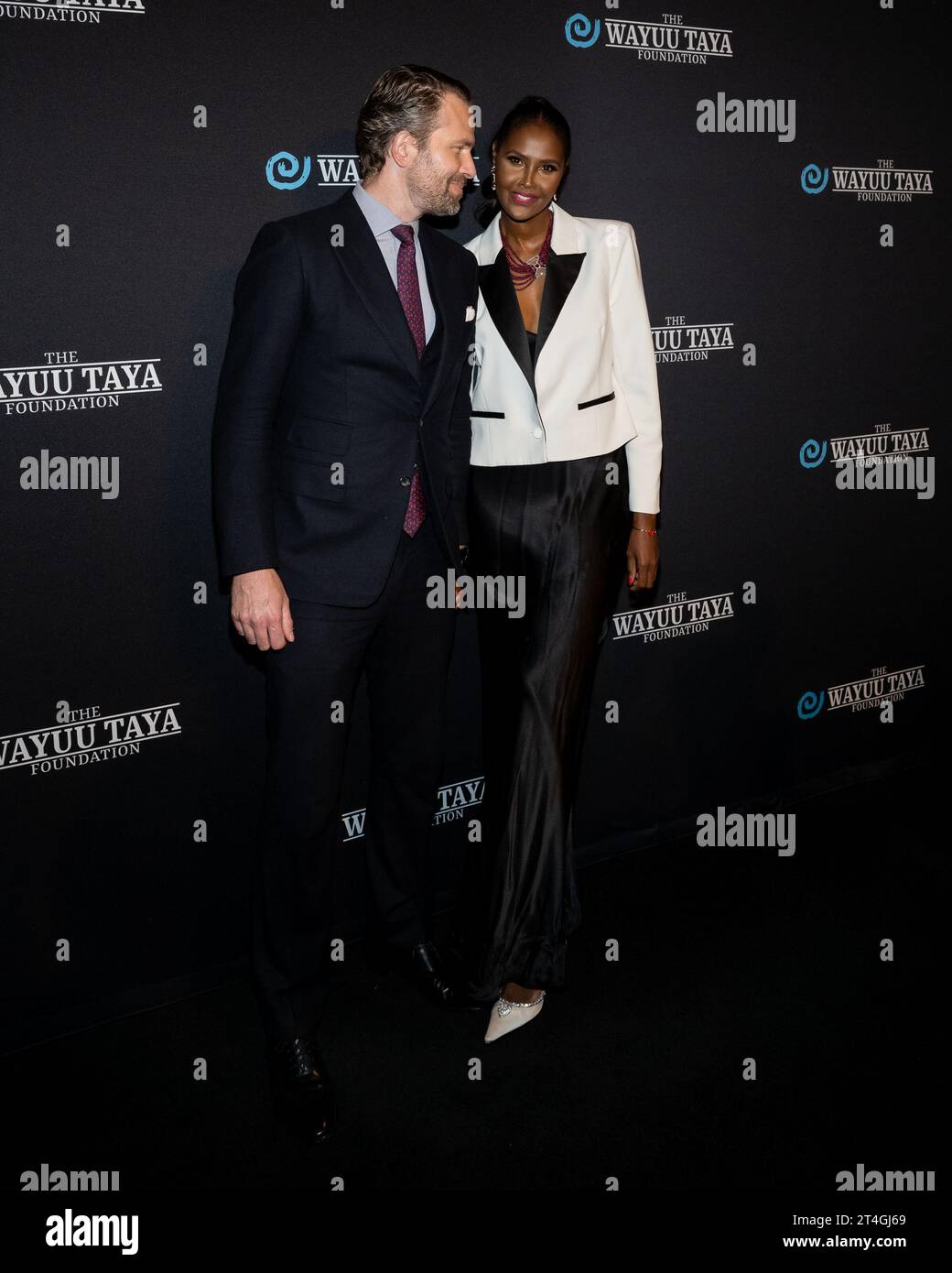 New York, USA. 24th Oct, 2023. Oliver Dachsel and Ubah Hassan arrive on ...