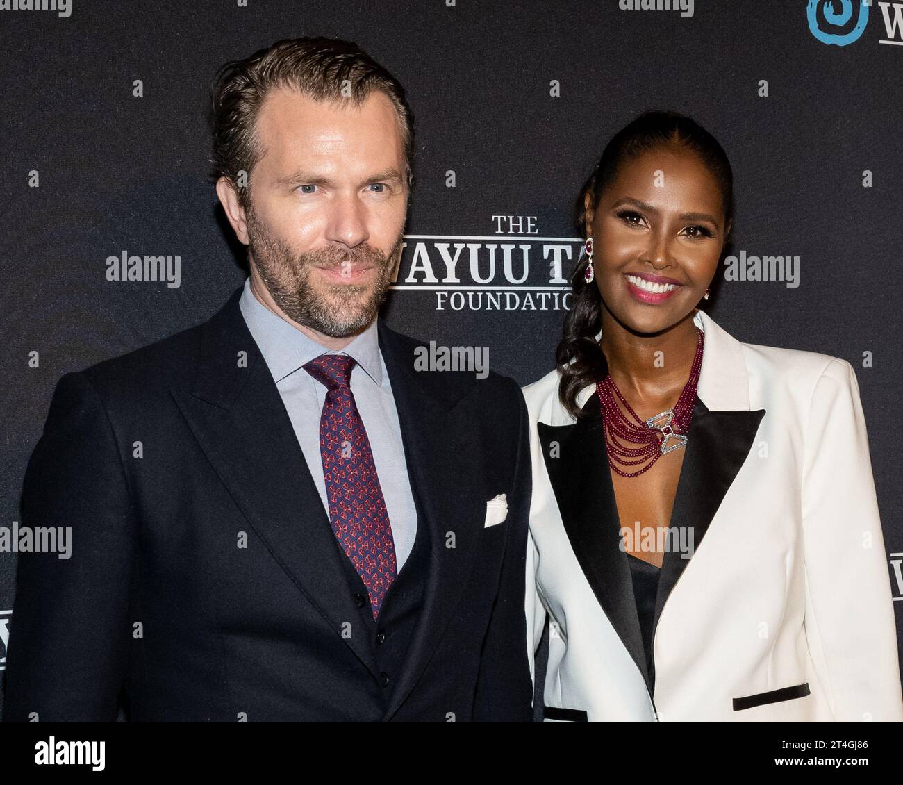 New York, USA. 24th Oct, 2023. Oliver Dachsel and Ubah Hassan arrive on ...