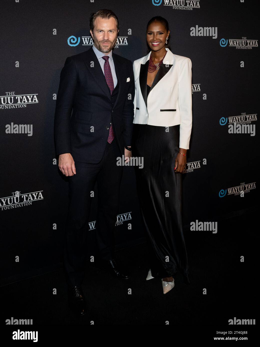 New York, USA. 24th Oct, 2023. Oliver Dachsel and Ubah Hassan arrive on ...
