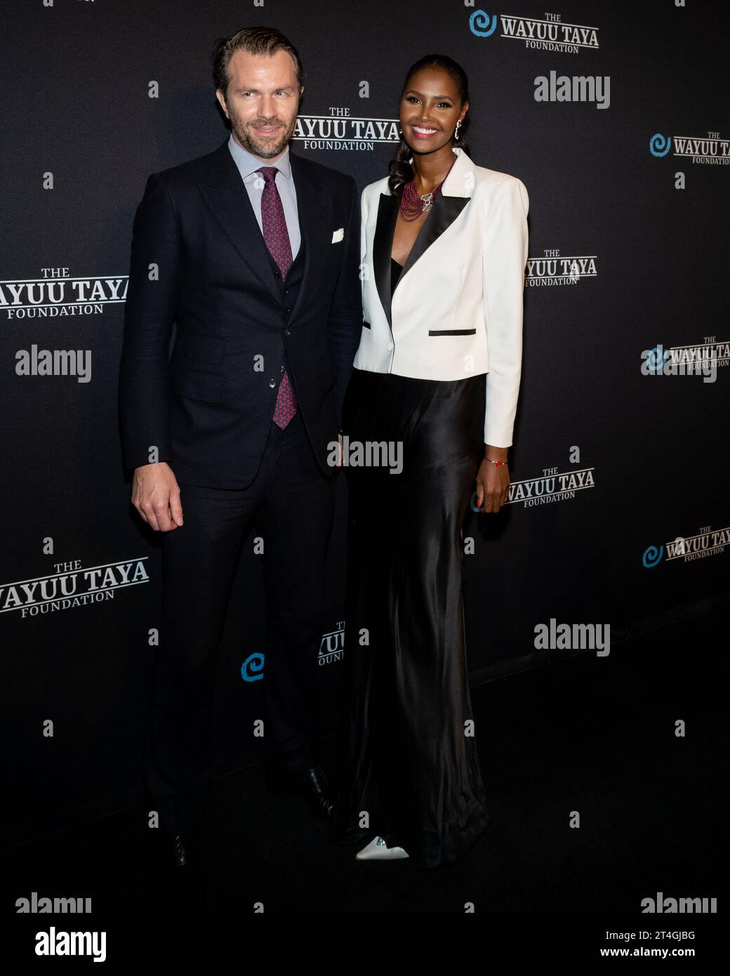 New York, USA. 24th Oct, 2023. Oliver Dachsel and Ubah Hassan arrive on ...
