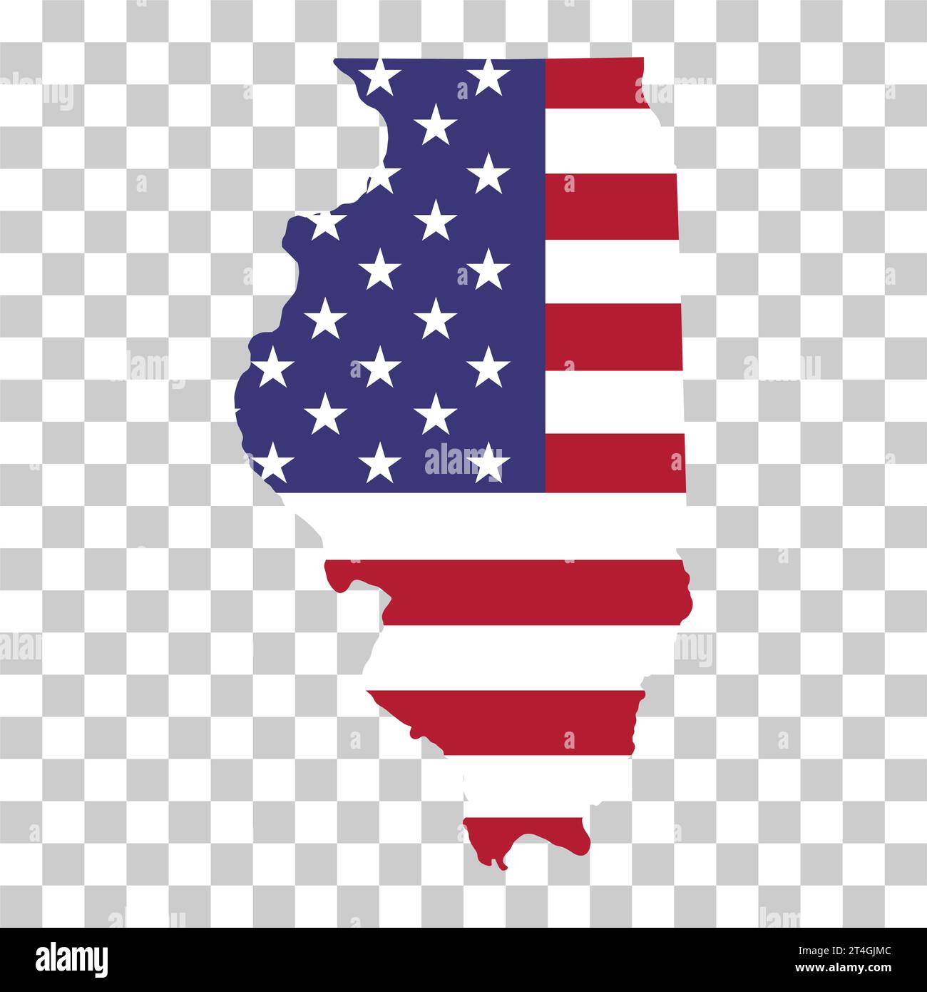 Illinois map shape, united states of america. Flat concept icon symbol ...