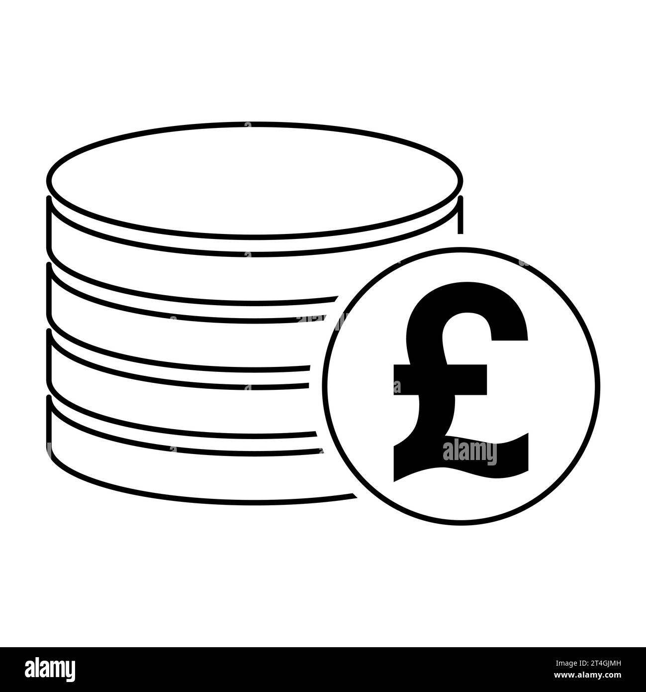 Pound stack coin, flat icon money design, cash sign vector illustration ...