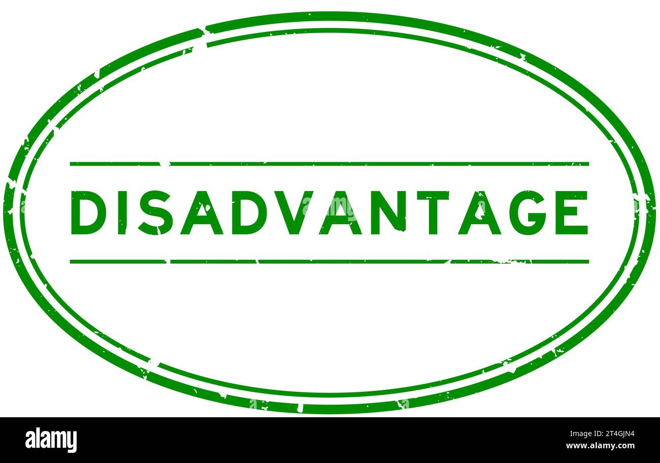 Grunge green disadvantage word rubber seal stamp on white background ...