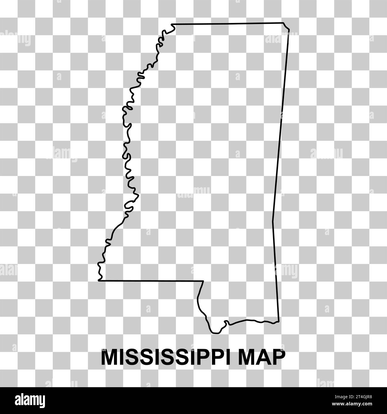 Mississippi map shape, united states of america. Flat concept icon ...