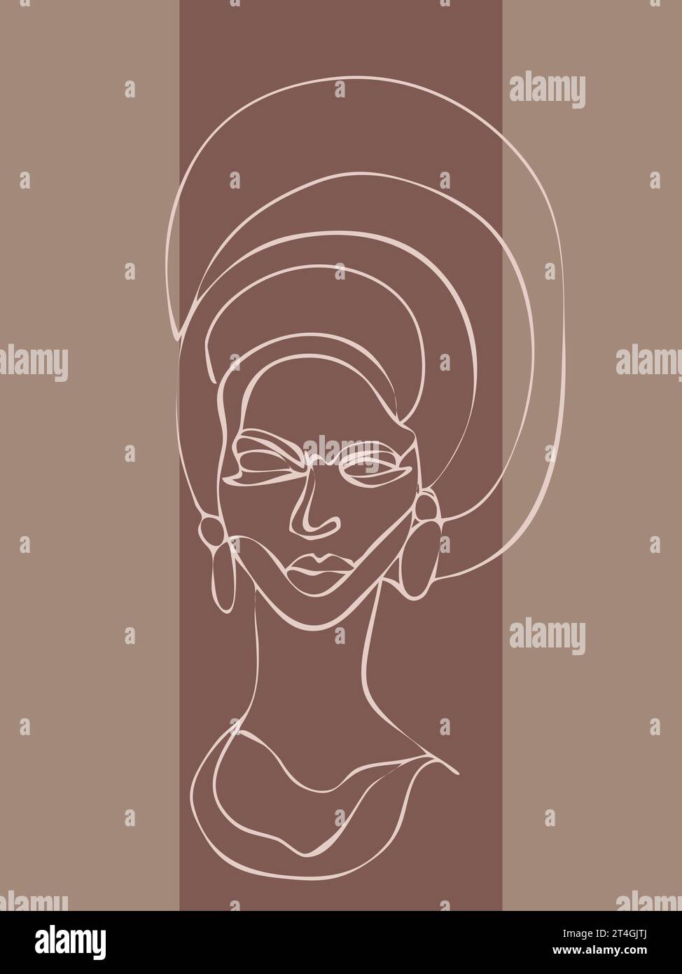 African girl one line drawing portrait Royalty Free Vector Stock Vector ...