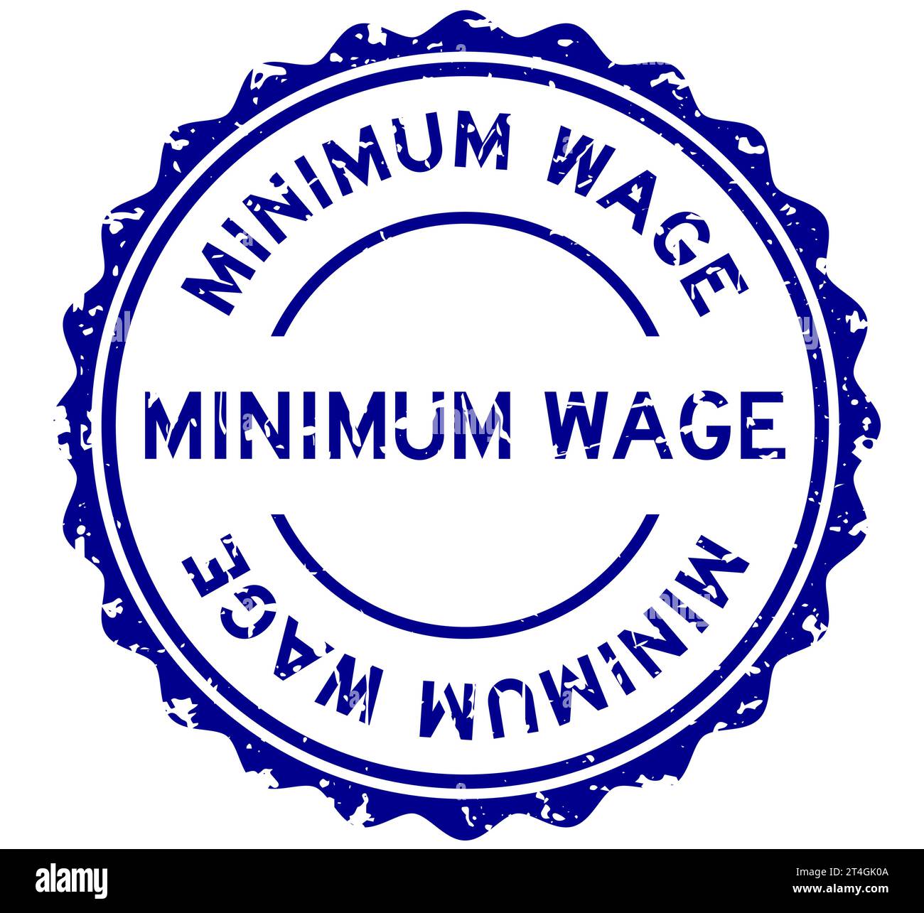 Grunge blue minimum wage word round rubber seal stamp on white background Stock Vector Image ...