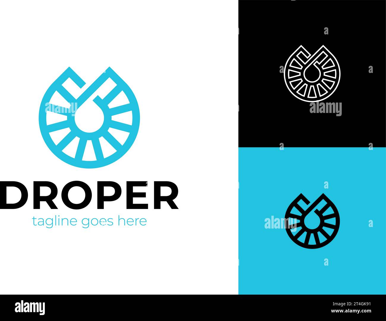 Drop logo design template linear style Royalty Free Vector Stock Vector ...